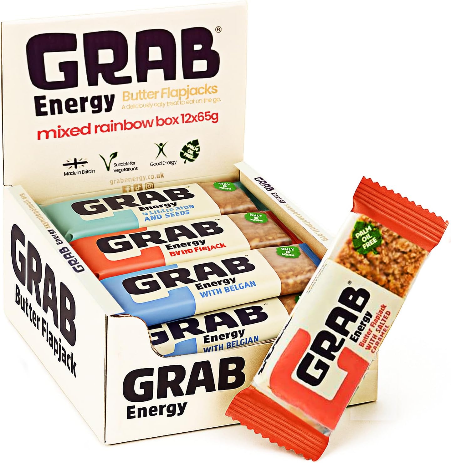Grab Energy Mixed Butter Flapjacks 12x65g – The goodnus Pantry